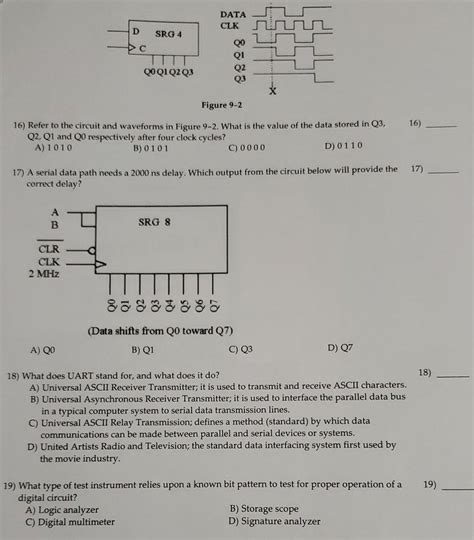 solved data clk d srg 4 с qo q1 q2 q3 figure 9 2 16 16