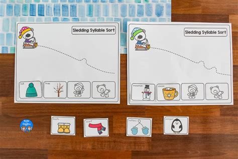 Winter Syllable Sorting Activity For Preschoolers