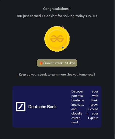 Pradiksha R J On Linkedin 21dayschallenge Geekstreak2024 Deutschebank Geeksforgeeks