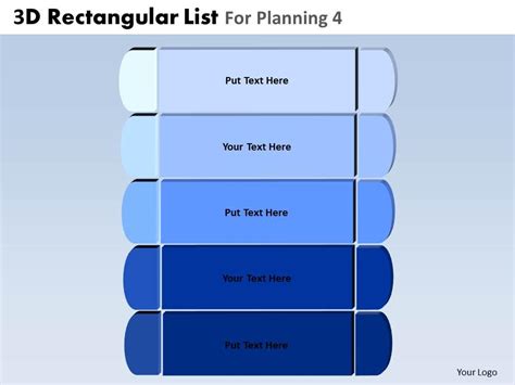 3d Rectangular List For Planning 4 Powerpoint Slides And Ppt Templates Db Powerpoint Design