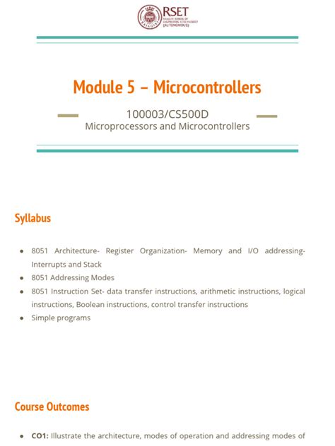 Module 5 Pdf Microcontroller Microprocessor