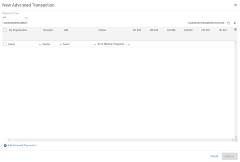 Request New Advanced Transactions