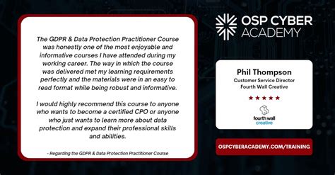 Osp Cyber Academy On Linkedin The Gdpr And Data Protection Practitioner Course Was Honestly One