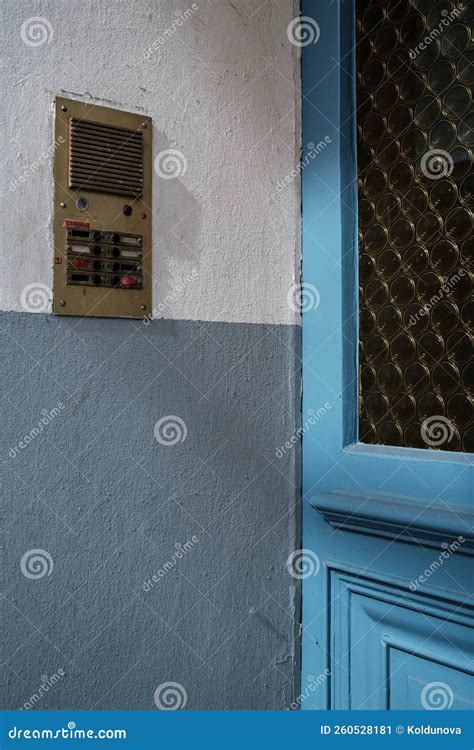 Video Intercom On The Wall At The Front Door Of The Building Security