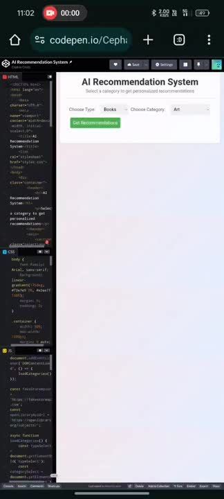 Cephas Coots S V On Linkedin Ai Recommendationsystem Codsoft