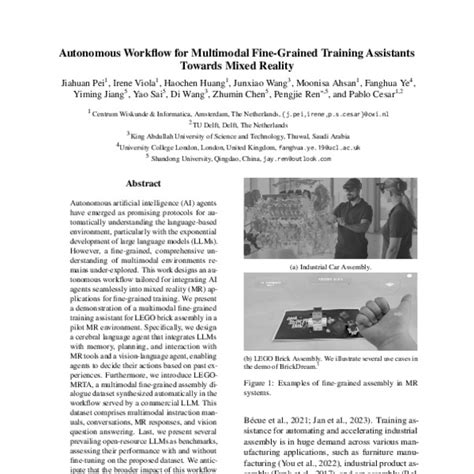 Autonomous Workflow For Multimodal Fine Grained Training Assistants Towards Mixed Reality Acl