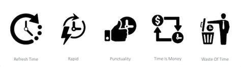 Premium Vector A Set Of 5 Mix Icons As Refresh Time Rapid Punctuality