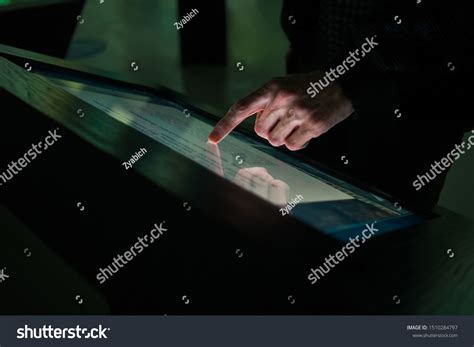 Man Interacting With Touch Screen Images Stock Photos Vectors Shutterstock