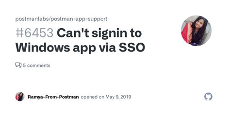 Cant Signin To Windows App Via Sso · Issue 6453 · Postmanlabspostman