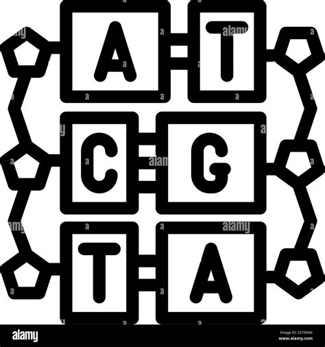 Gene Molecular Structure Line Icon Vector Gene Molecular Structure Sign Isolated Contour