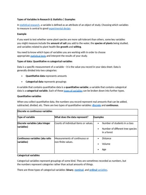 types of variables in research pdf categorical variable level of