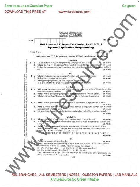 July Question Paper Python Application Programming Studocu