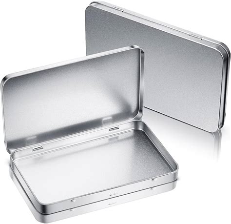 Hinged Rectangular Tin Boxes 73in X 53in X 08in Hinged Lid Tins
