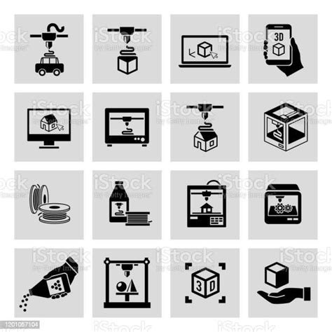 3d 프린터 아이콘 3차원 형태에 대한 스톡 벡터 아트 및 기타 이미지 3차원 형태 개념 건축 Istock