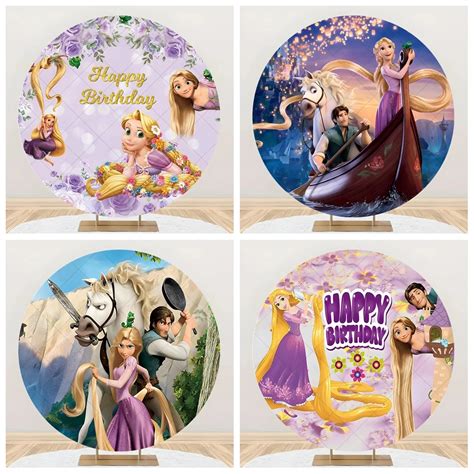 Emaranhado Rapunzel Redondo Foto Pano De Fundo Dos Desenhos Animados Menina C Rculo Capa Decora