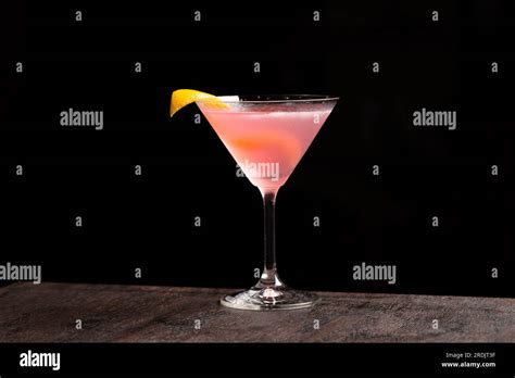 Pink Cosmopolitan Cocktail Classic Gin Triple Sec Liqueur Fresh Lemon