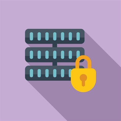 Server Data Icon Flat Vector Privacy Protect 15149417 Vector Art At Vecteezy