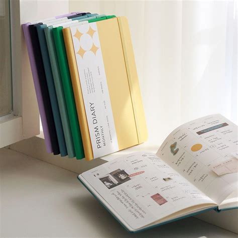 Indigo Prism A5 Undated Monthly Diary Lined Notebook