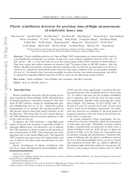 Pdf Plastic Scintillation Detectors For Precision Time Of Flight Measurements Of Relativistic