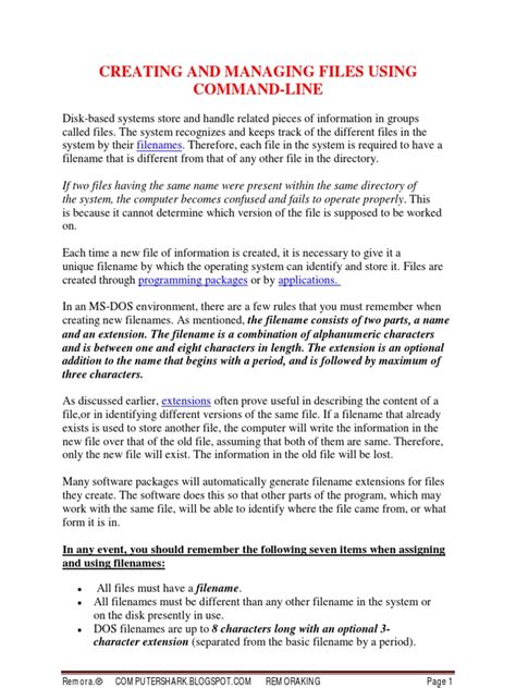 Microsoft Windows Command Prompt How To Create And Manage File Pdf Filename Computer File