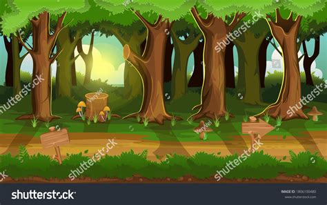Forest Background Vector Game Stock Vector Royalty Free Shutterstock