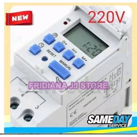 Jual Digital Timer Switch MCB DIN Rail ON OFF Otomatis 16A DC 12V Shopee Indonesia