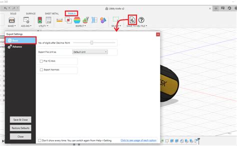 convert or export autodesk fusion 360 file to obj file vision workplace
