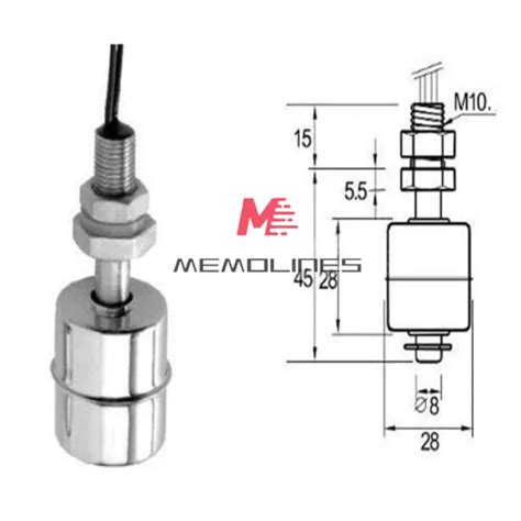 Mini Indicator Vertical Water Level Sensor 45mm Float Switch Stainless
