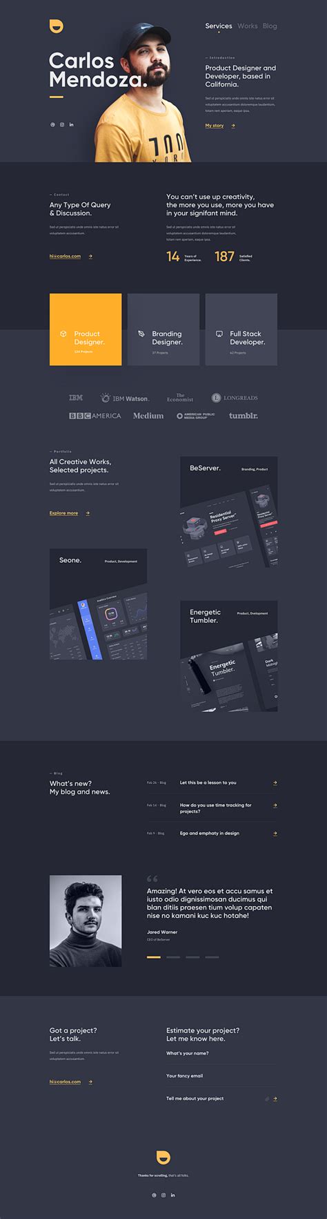 Dribbble Ui设计 个人网站 网页设计