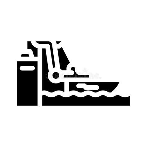 Wave Plant Tidal Power Glyph Icon Vector Illustration Stock Vector