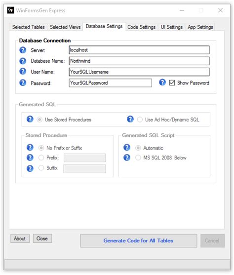 Free Windows Form Code Generator WinFormsGen Express Tutorial CodeProject