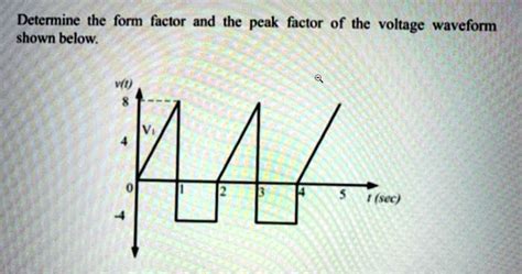 Solved Determine The Form Factor And The Peak Factor Of The Voltage Waveform Shown Below Vt