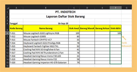 cara membuat database barang di excel leskompi