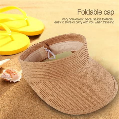 Дамски шапки за слънце Шапка с козирка за слънце Ръчно изработени сламени шапки за козирка Летен