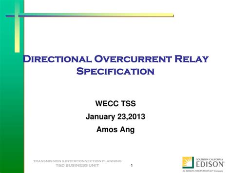 Ppt Directional Overcurrent Relay Specification Powerpoint Presentation Id 1651611