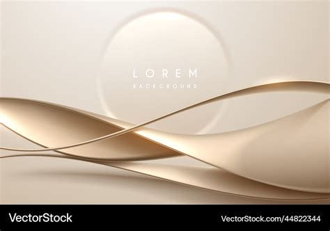 Abstract Soft Gold Waved Shapes Background Vector Image