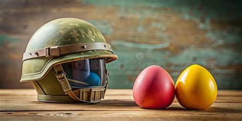 Festive Easter Egg Military Helmet A Unique Blend Of Spring Holiday