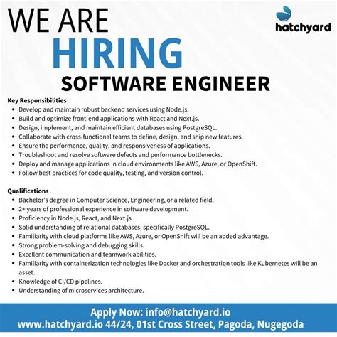 hatchyard on linkedin hiring softwareengineer nodejs react nextjs