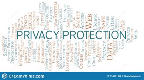 Privacy Protection Vector Word Cloud Made With Text Only Stock