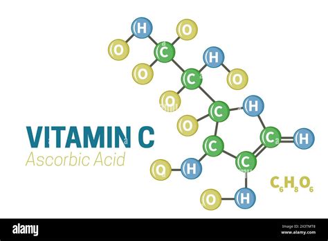 Vitamin C Ascorbic Acid Molecule Structure Stock Vector Image And Art Alamy
