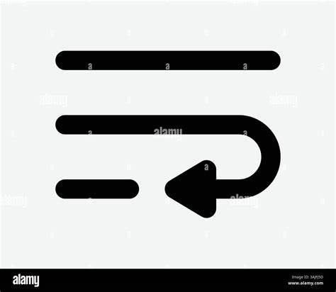 Text Wrap Icon Line Black Outline Arrow Path Direction Format Word Document Edit Editing