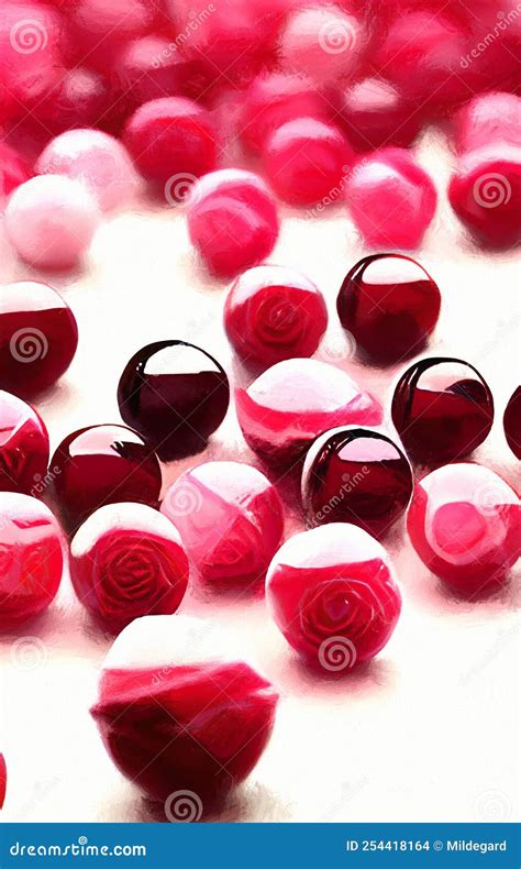 Rosy Marbles Or Candy Abstract Digital Art Stock Illustration