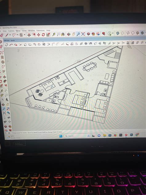I Imported This Angled Plan From Autocadbut I Have Problem In Making