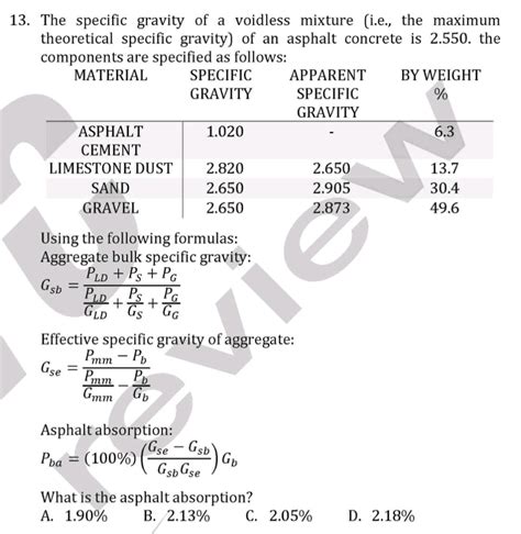 13 The Specific Gravity Of A Voidless Mixture Studyx