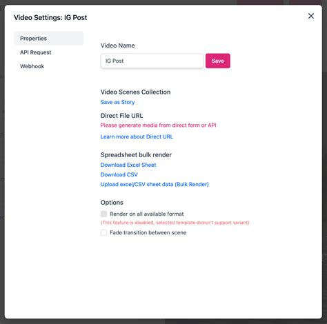 Video Settings Bannerbite