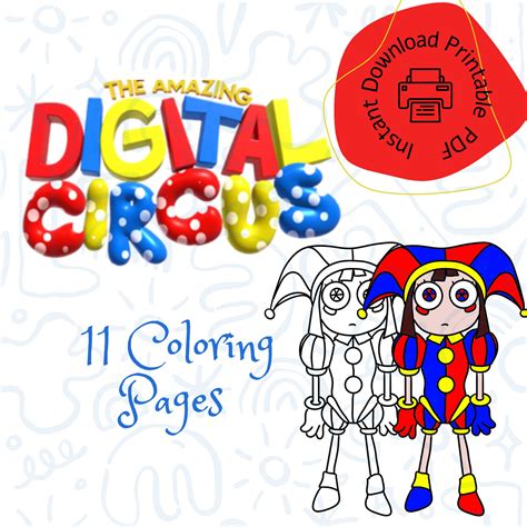 Digital Circus Colouring Pages Printable