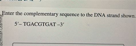 Enter The Complementary Sequence To The Dna Studyx