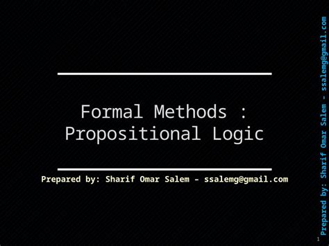 Pptx 3 Formal Methods Propositional Logic Dokumen Tips
