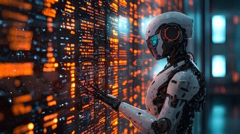 Ai Robot Analyzing Data Stock Illustration Illustration Of Comics 373259338