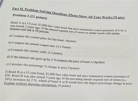 Solved Part Ii Problem Solving Questions Please Show All